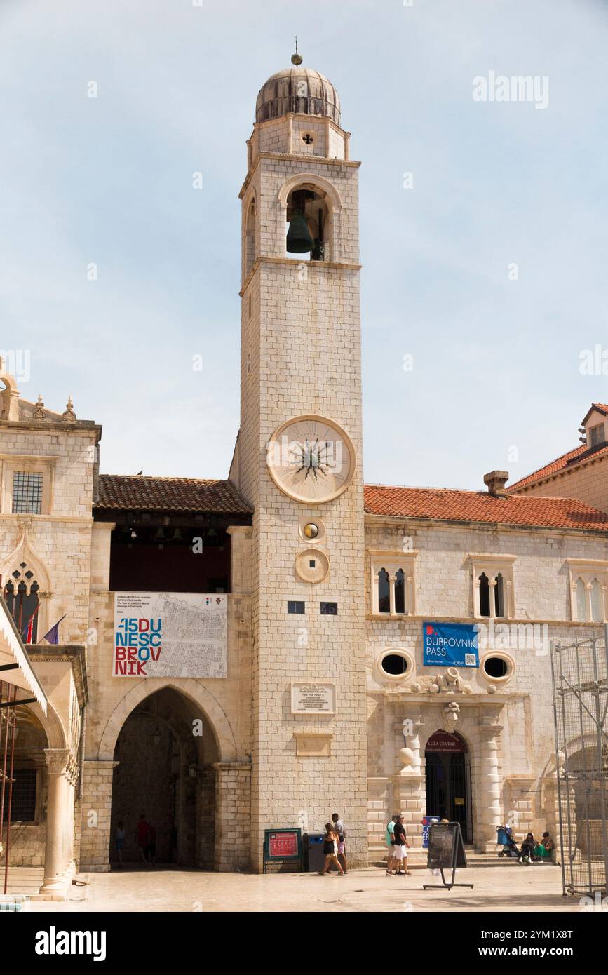 The Dubrovnik Clock Tower (Croatian: Gradski zvonik) Bell tower in ...