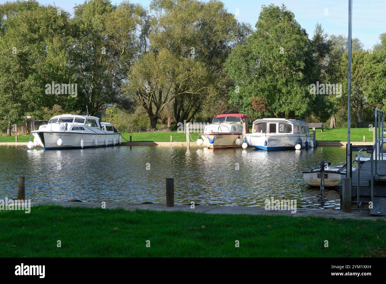 Boats moored at the Yacht Station, Beccles Suffolk Stock Photo - Alamy