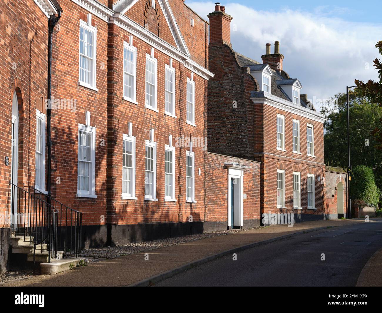 Stately red brick houses, Beccles Suffolk Stock Photo - Alamy