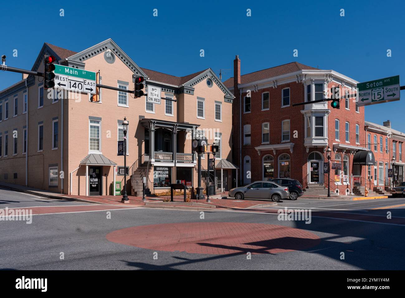 Emmitsburg, MD, USA – October 19, 2024: Buildings on the Main Street in ...