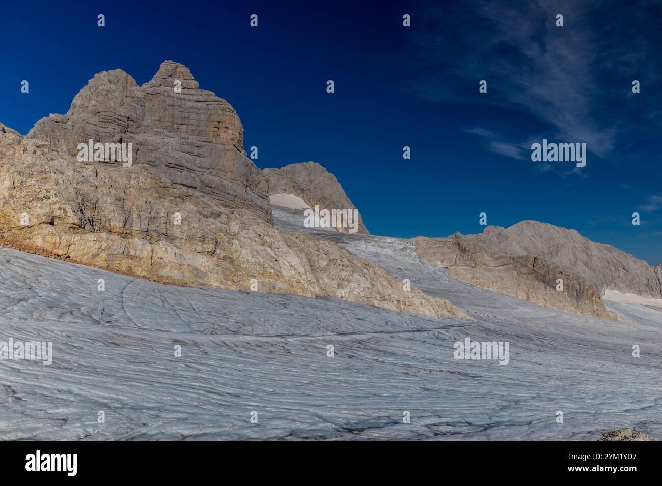 Dachstein scenic alpine region with rugged peaks, glaciers, and valleys ...
