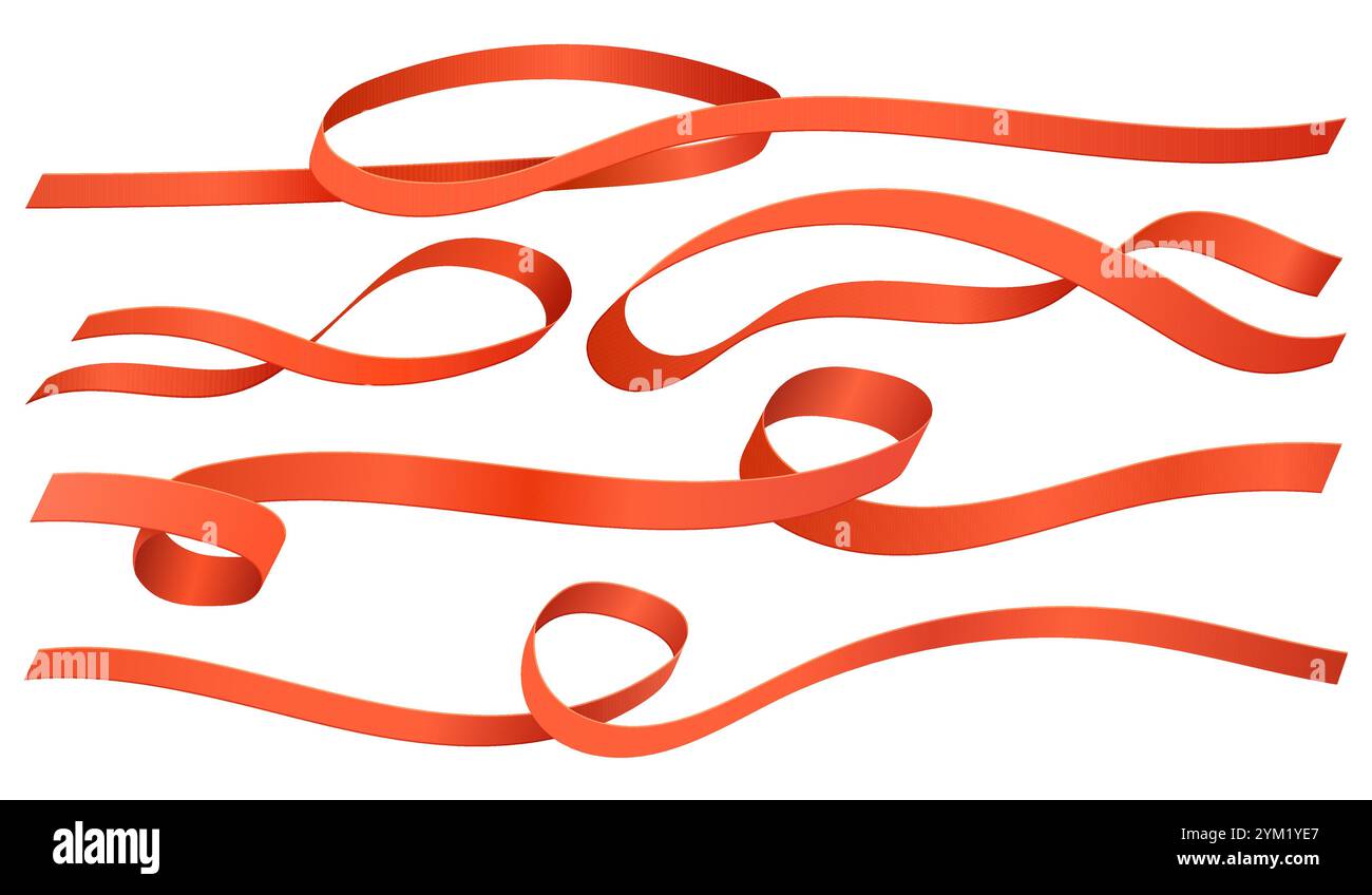 Set of isolated gradient red ribbons. Vector Stock Vector Image & Art ...