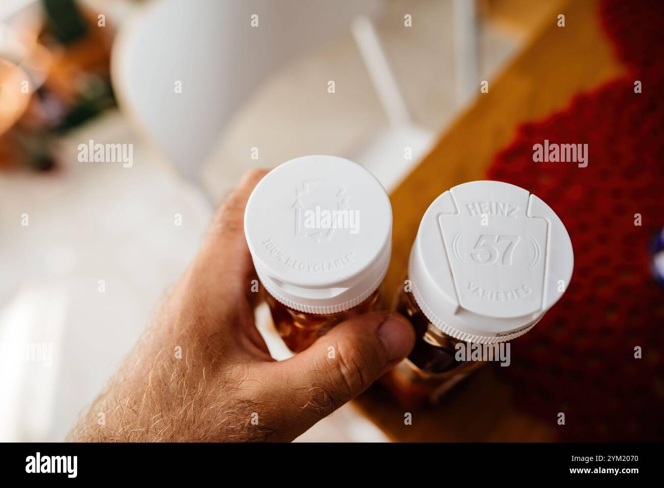 Paris, France - Sep 6, 2024: A side-by-side comparison of two Heinz ...