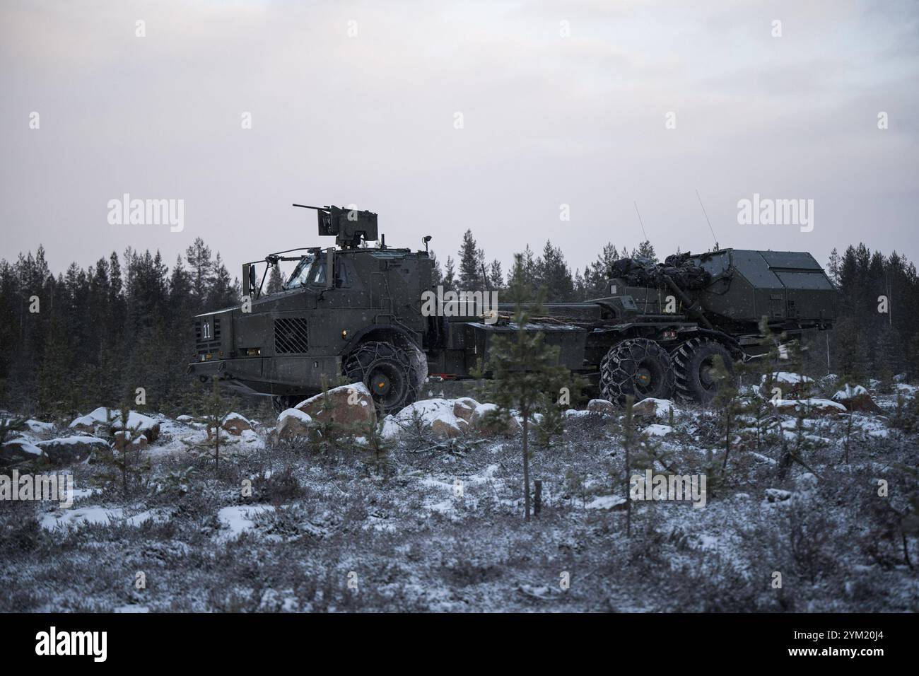 A Swedish Archer Wheeled self-propelled howitzer during the Exercise Lightning Strike 24, part ...