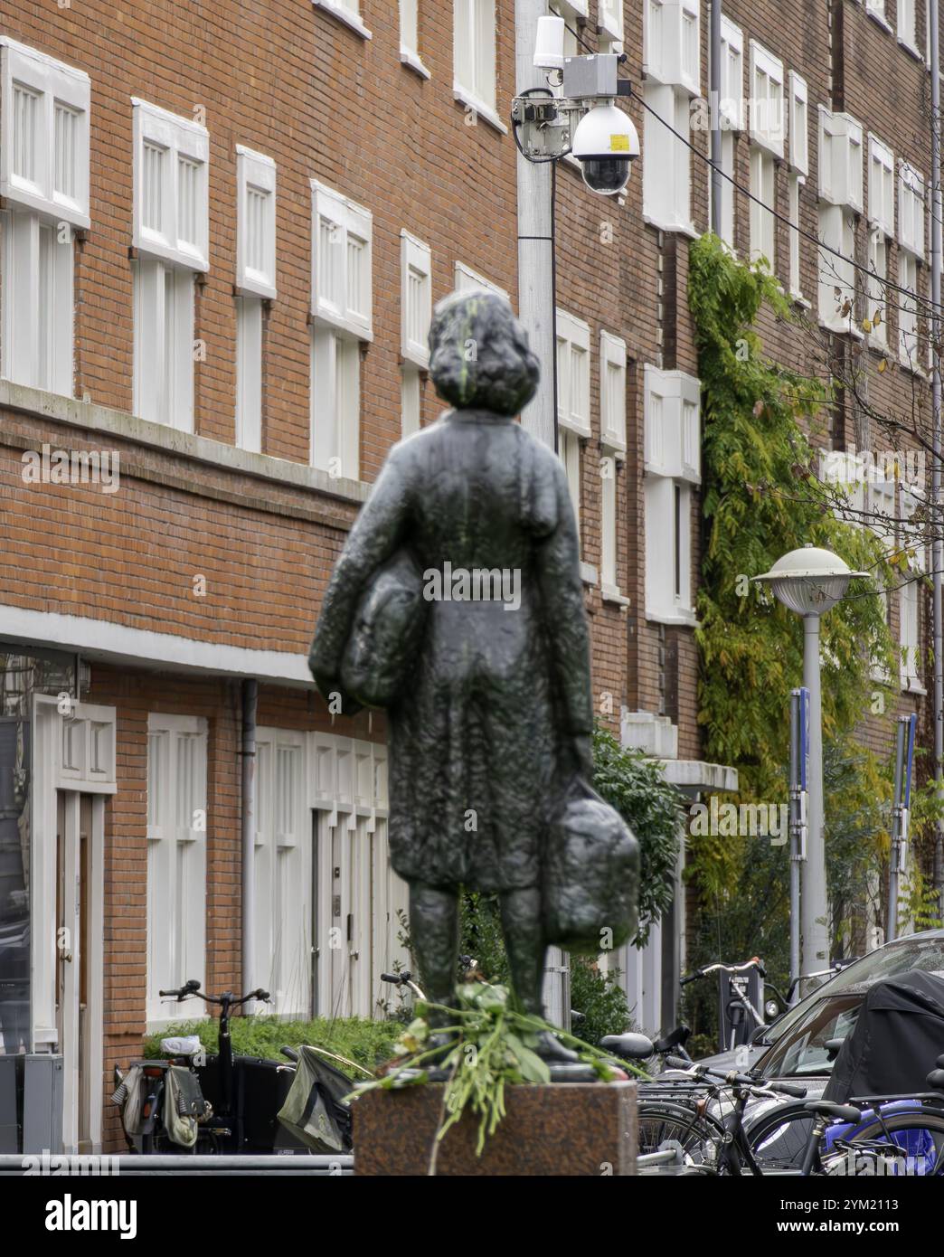 AMSTERDAM- The statue of Anne Frank in Amsterdam is guarded with ...