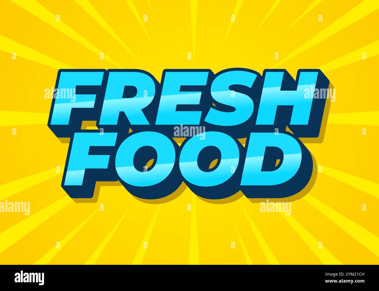 Fresh food. Text effect design for social media or digital ads, in bold ...