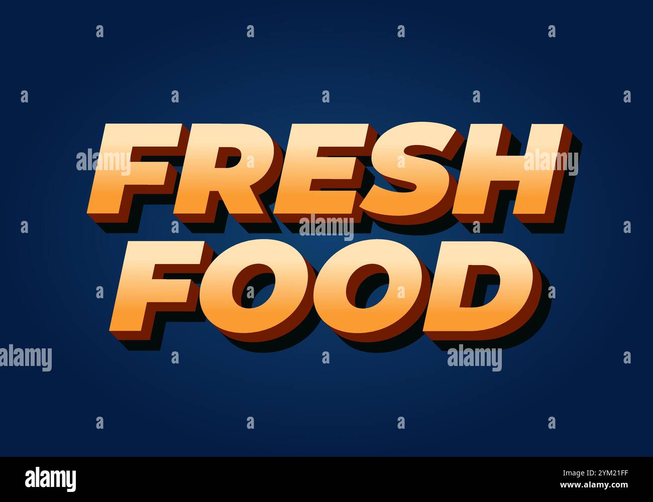 Fresh food. Text effect design for social media or digital ads, in bold ...