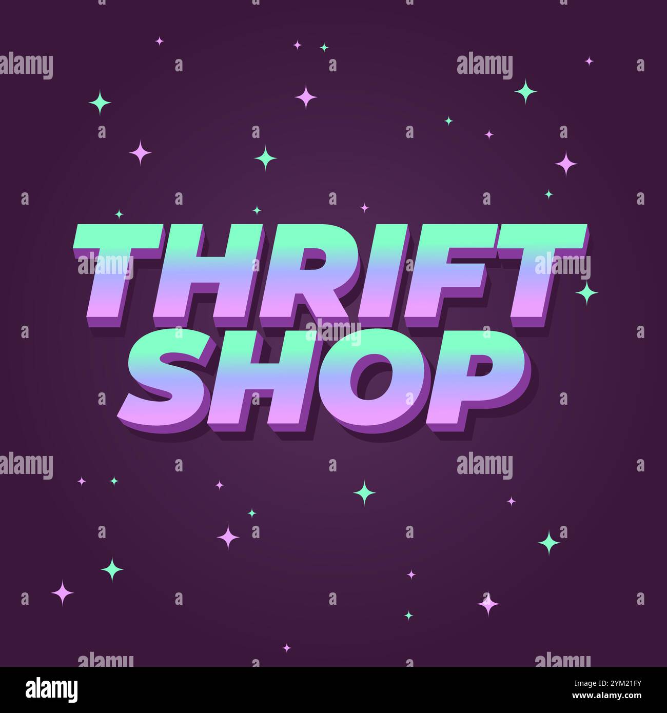Thrift shop. Text effect design in bold fonts with 3D style, good for ...