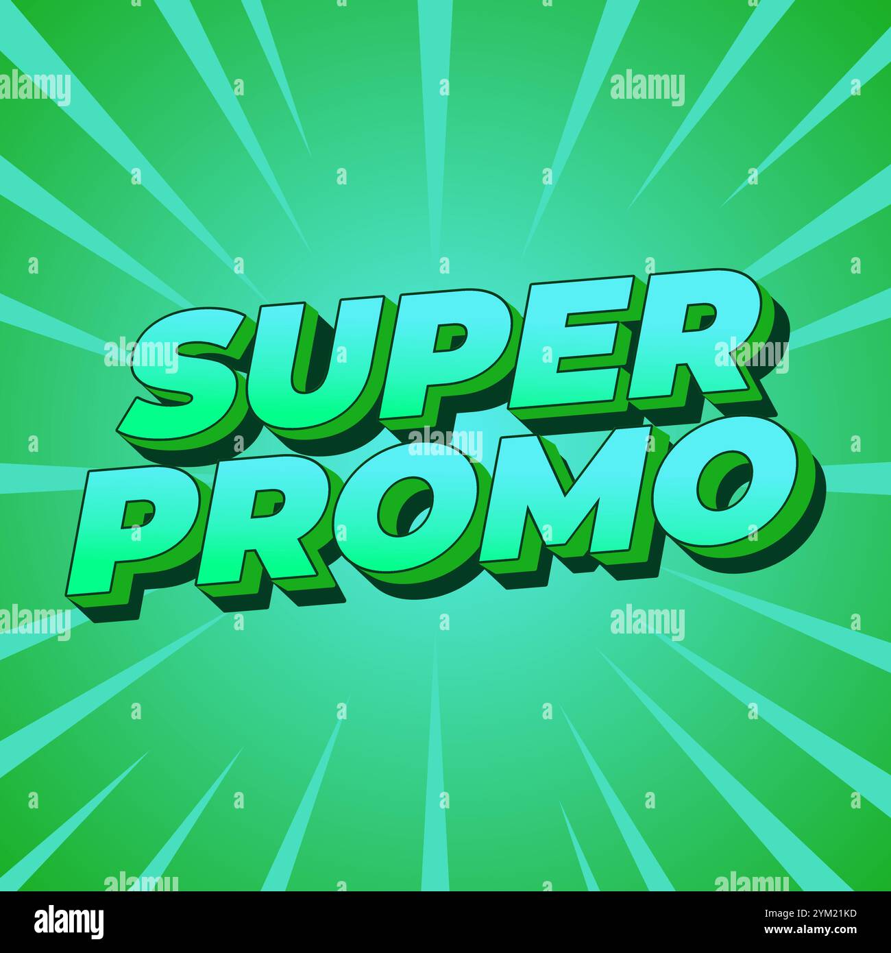 Super promo. Text effect design in square size with bold font and 3D ...