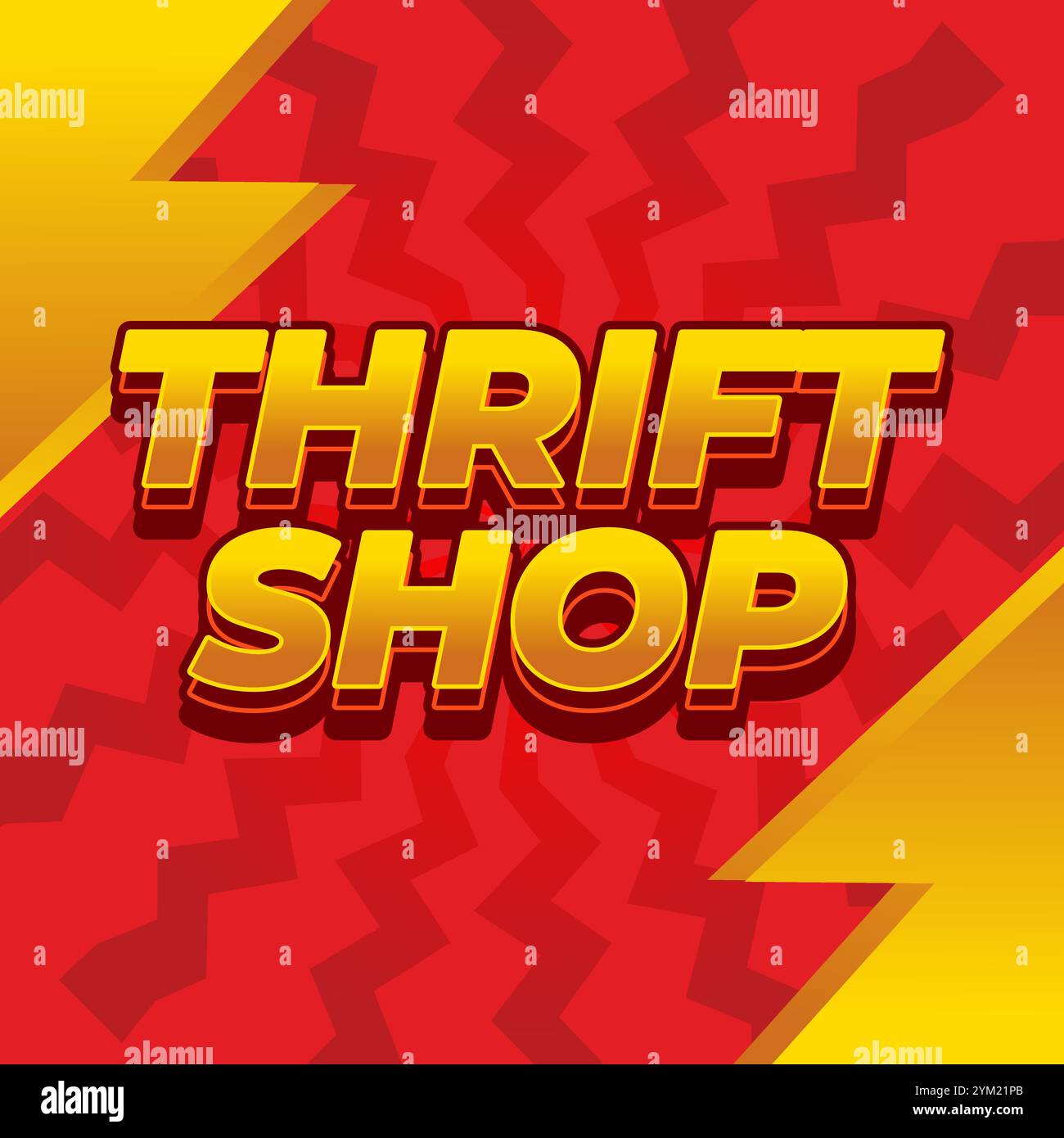 Thrift shop. Text effect design in bold fonts with 3D style, good for ...