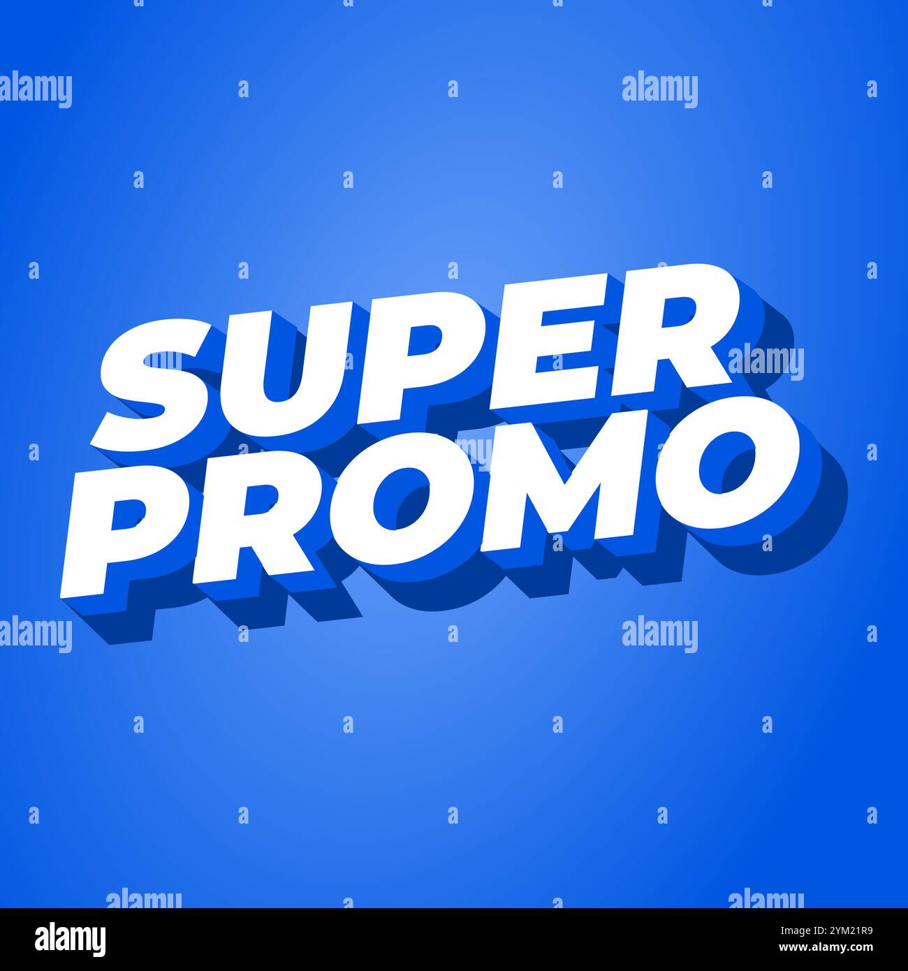 Super promo. Text effect design in square size with bold font and 3D ...