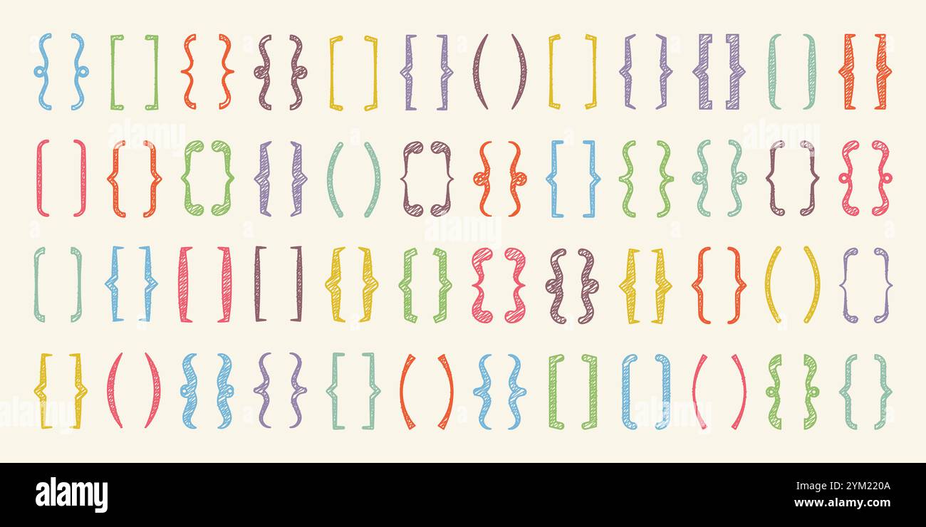 Shaded text brackets, colorful quotation box. Curly, square and corner ...