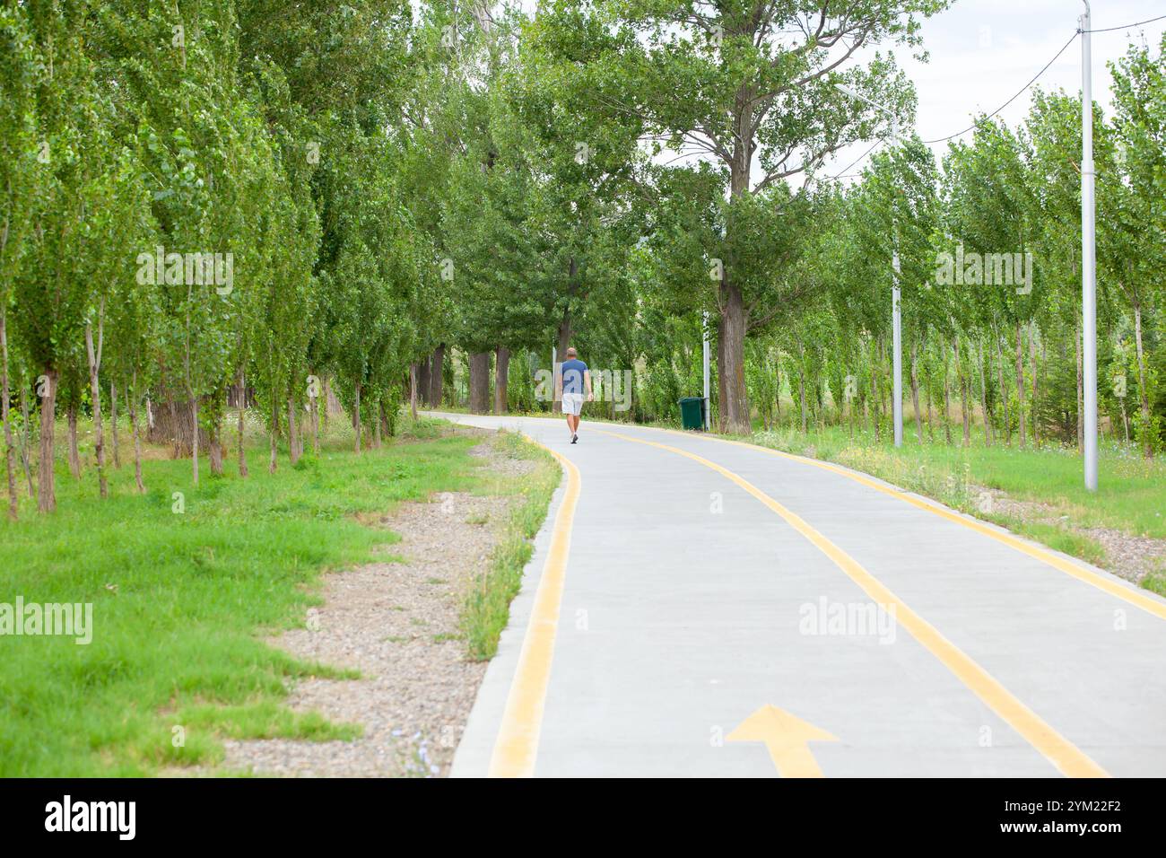 Bicycle and pedestrian path around Lake Lisi, Tbilisi Stock Photo - Alamy