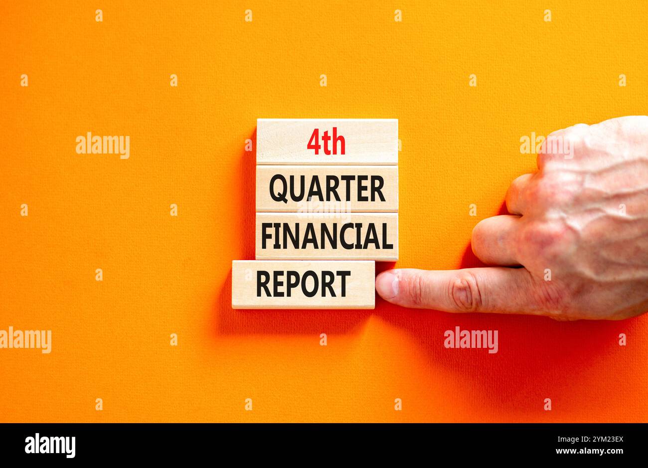 4th quarter financial report symbol. Concept words 4th quarter ...