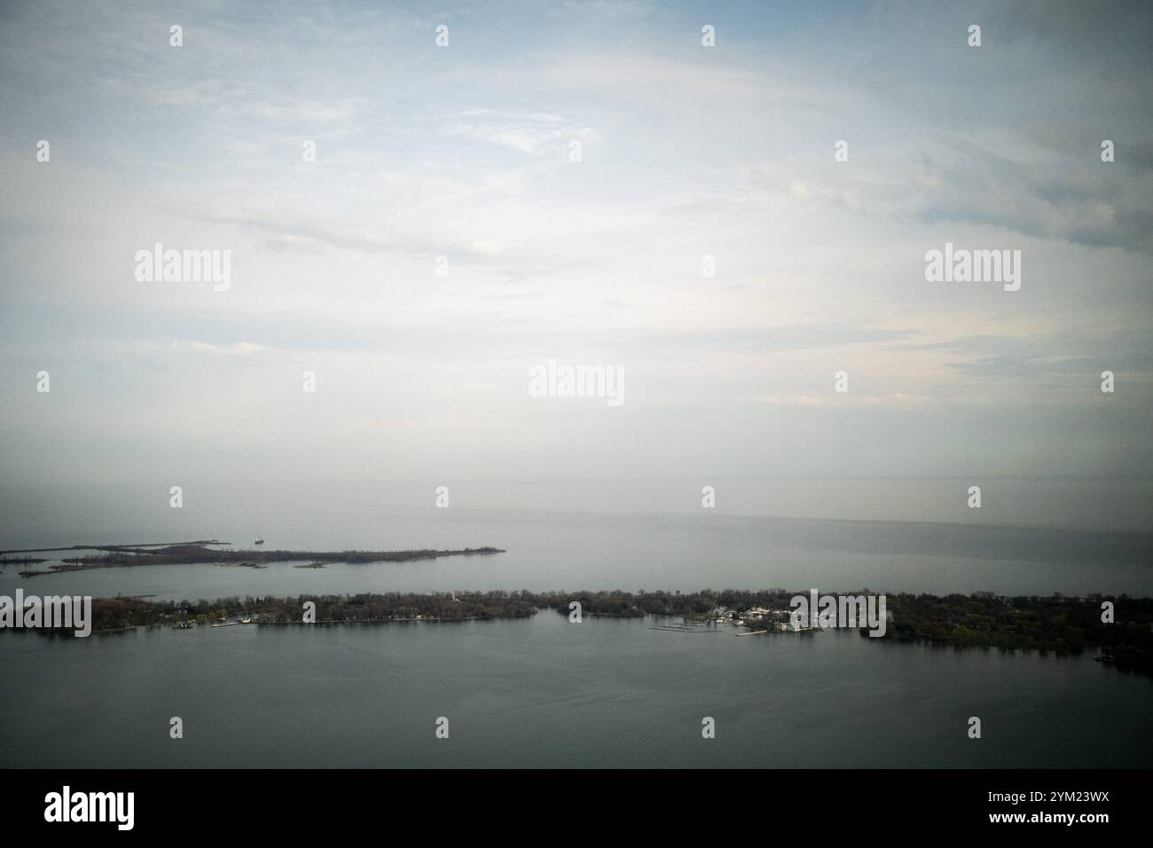 Landscape of the Toronto Islands archipelago on Lake Ontario as seen ...