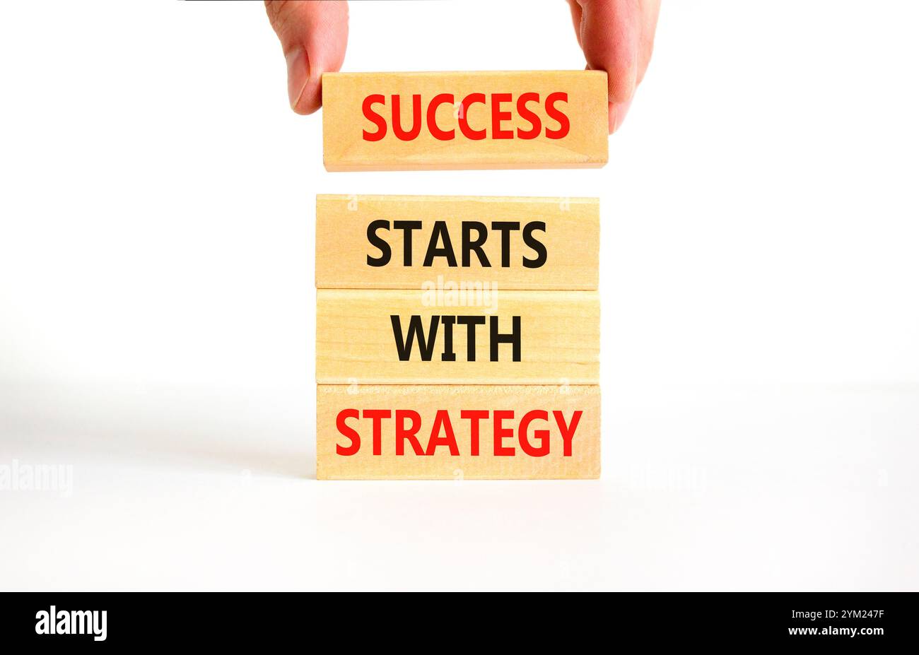 Success starts with strategy symbol. Concept words Success starts with strategy on beautiful ...