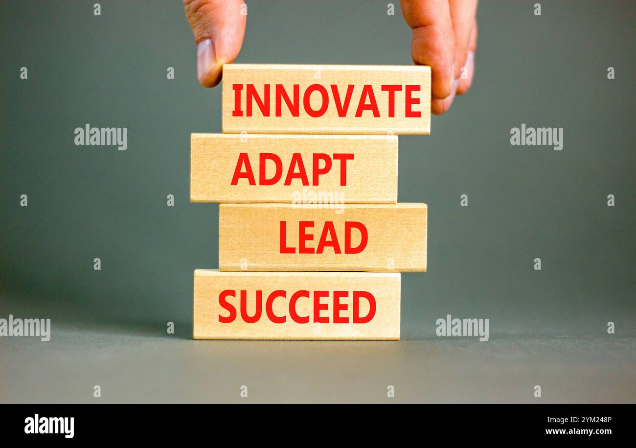 Innovate adapt lead succeed symbol. Concept words Innovate Adapt Lead ...
