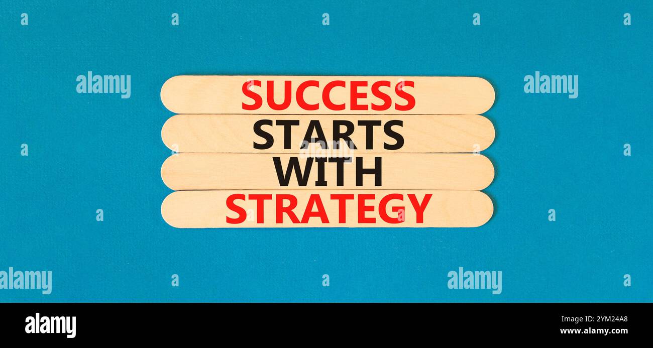Success starts with strategy symbol. Concept words Success starts with ...