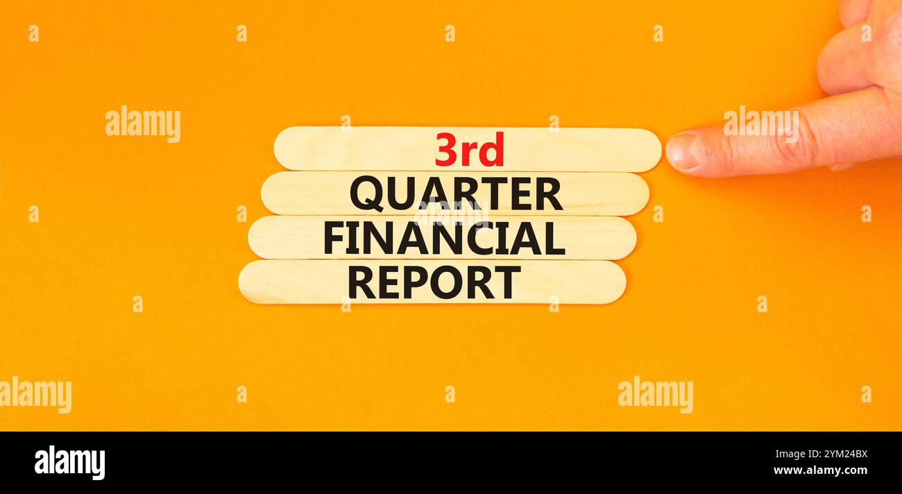3rd quarter financial report symbol. Concept words 3rd quarter ...