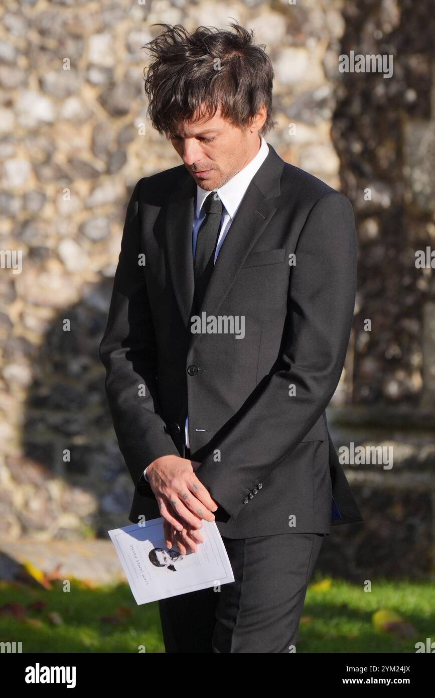 Former One Direction band member Louis Tomlinson after the funeral ...