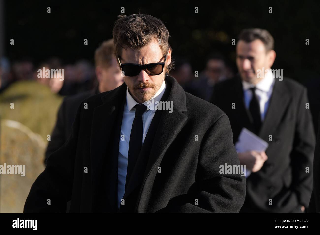 Harry Styles after the funeral service for One Direction singer Liam ...