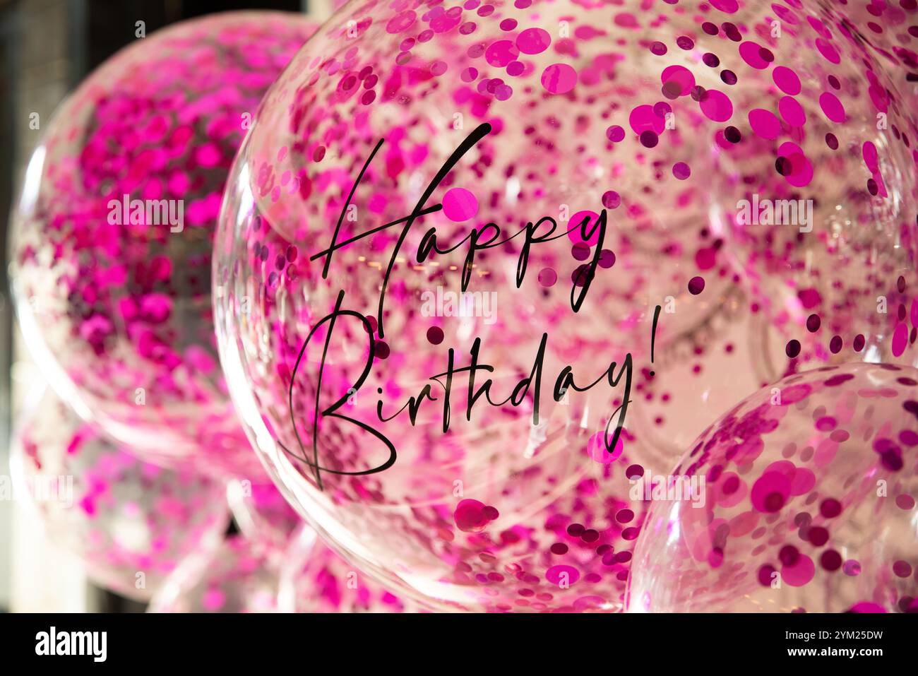 pink balloons. Happy birthday party Stock Photo - Alamy