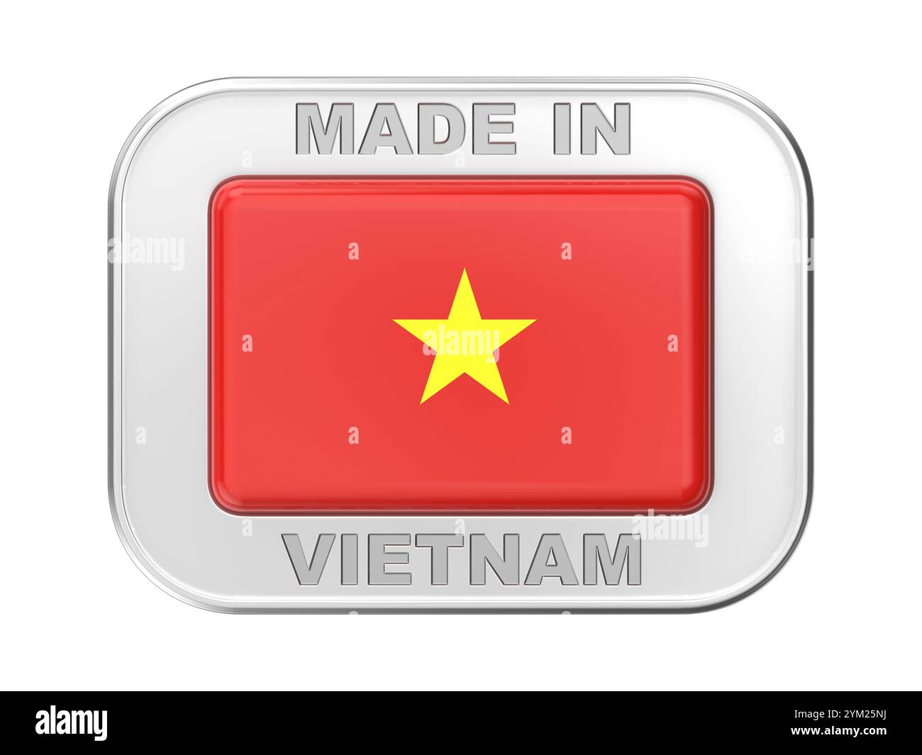 Made in Vietnam, silver badge with the national flag of Vietnam Stock ...
