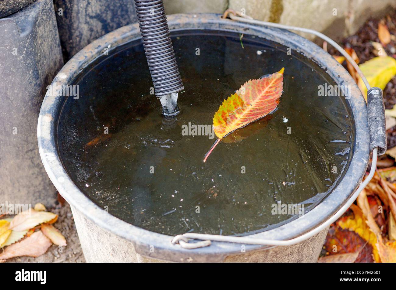 Ice forms at the end of a pipe blocking the flow of water into an ...