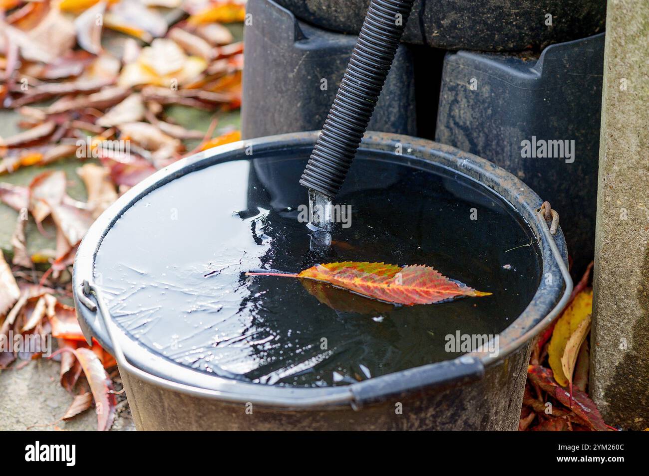 Ice forms at the end of a pipe blocking the flow of water into an ...