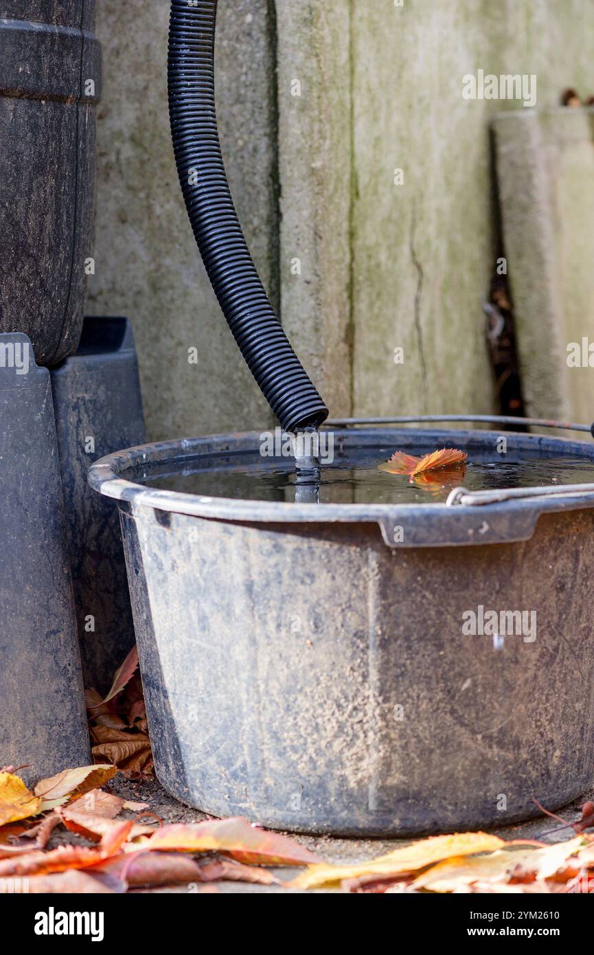 Ice forms at the end of a pipe blocking the flow of water into an ...