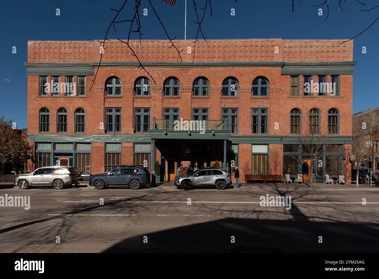 Hotel Jerome, a three-story brick historic luxury hotel operated by ...