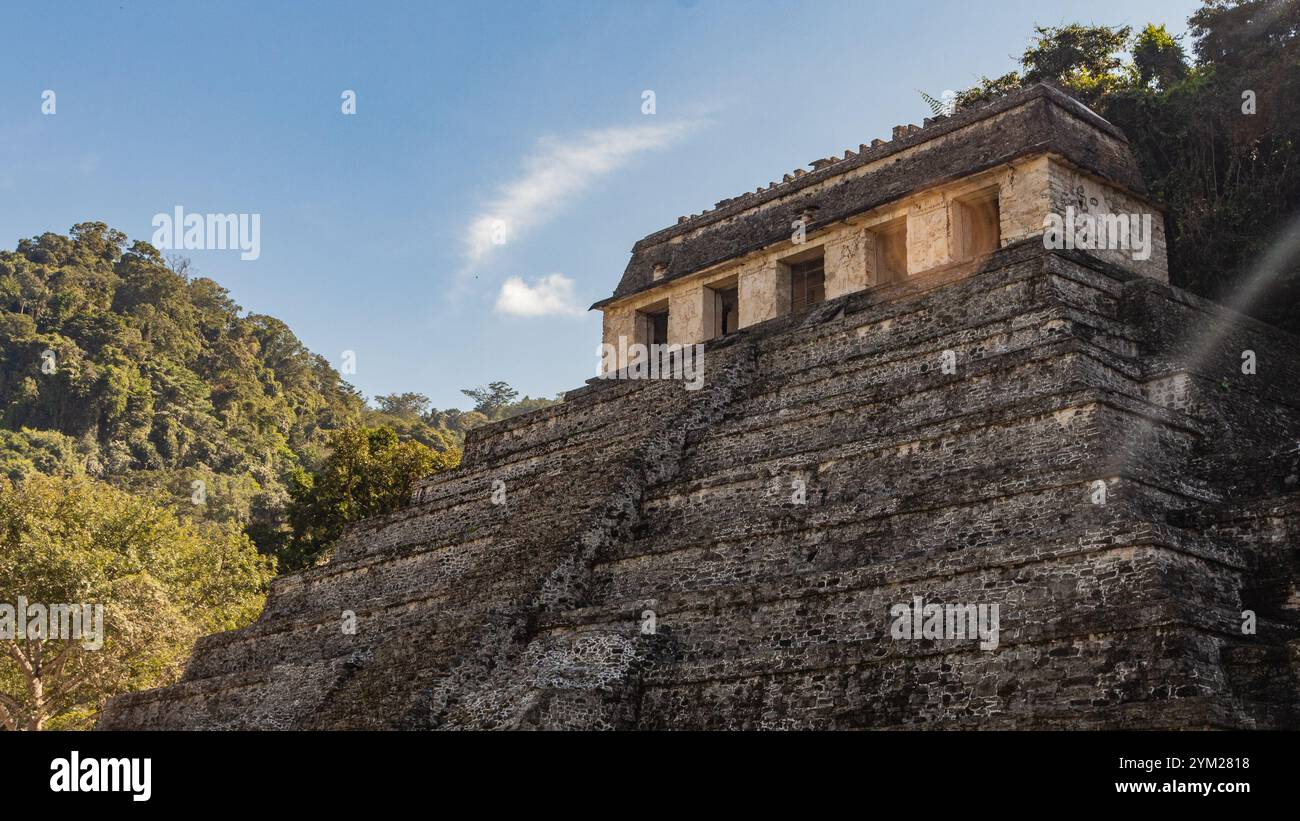 Ancient Maya ruins of Palenque, Chiapas, Mexico — stone temples and ...