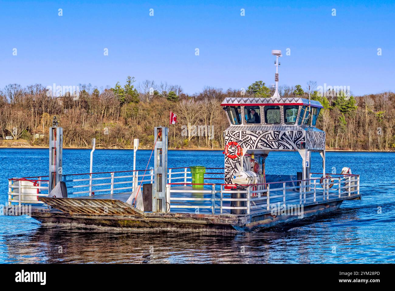 Ottawa River ferry - Carillon - Pointe Fortune Stock Photo - Alamy