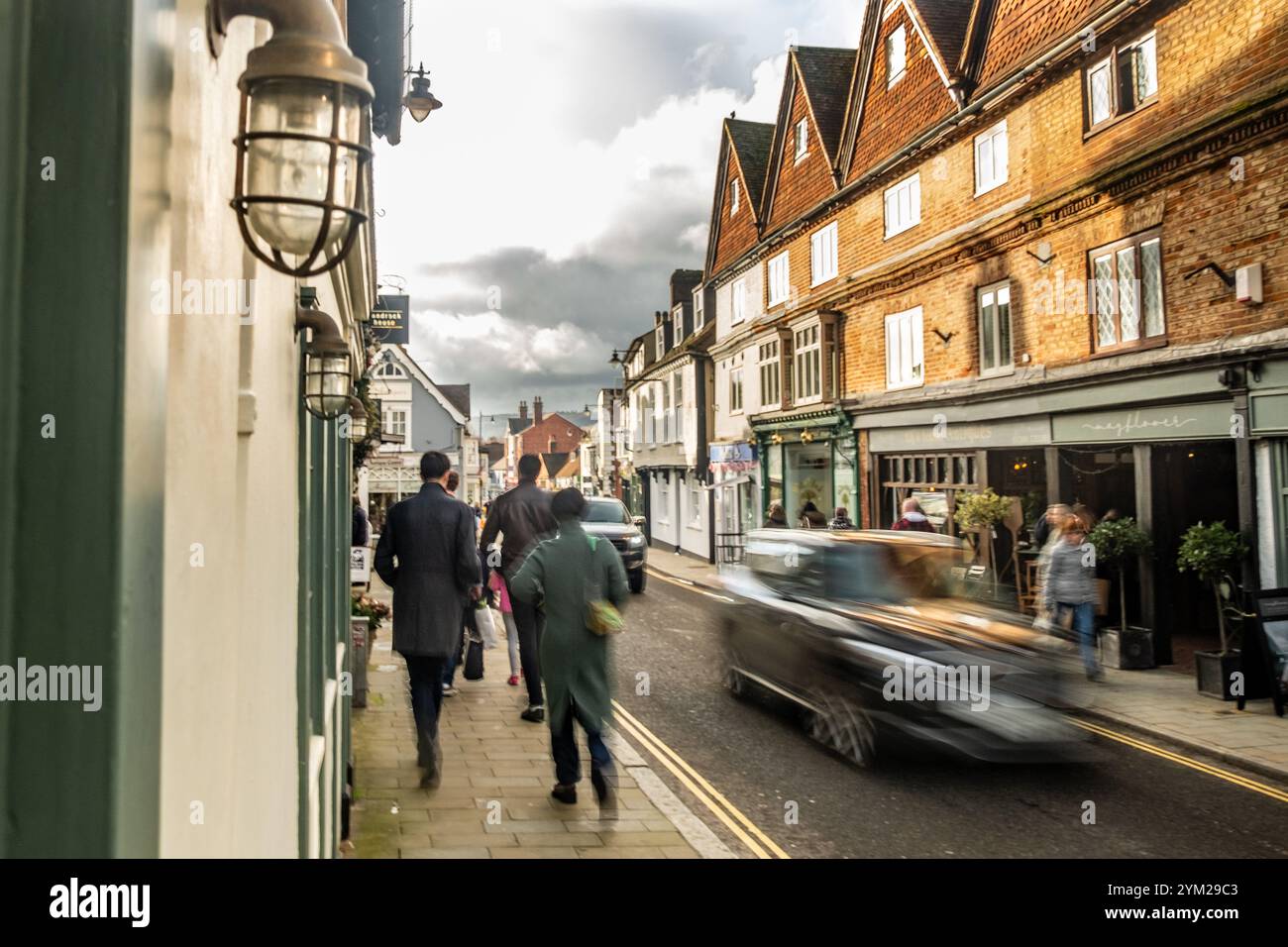 DORKING, SURREY- FEBRUARY, 2024: West Street in Dorking, a market town ...