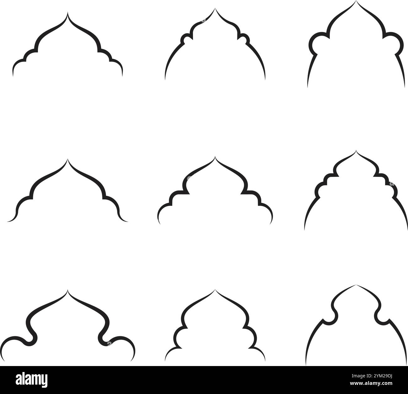 Silhoettes of arabic shapes for window or door arch Stock Vector Image ...