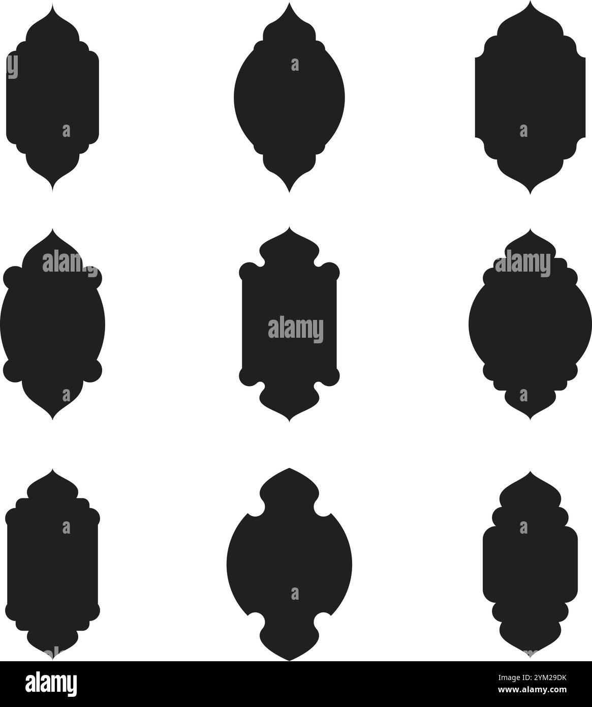 Silhoettes of arabic shapes for window or door arch Stock Vector Image ...