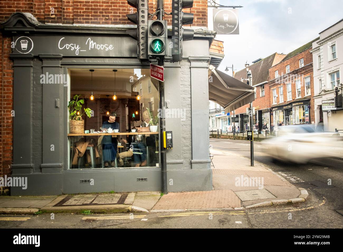 DORKING, SURREY- FEBRUARY, 2024: High Street in Dorking, a market town ...