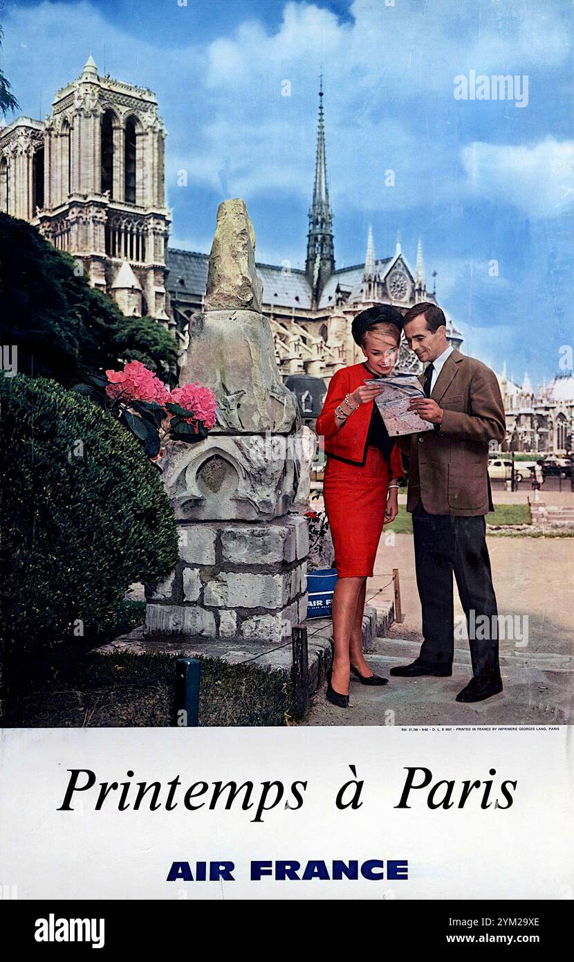Travel poster for paris hi-res stock photography and images - Alamy