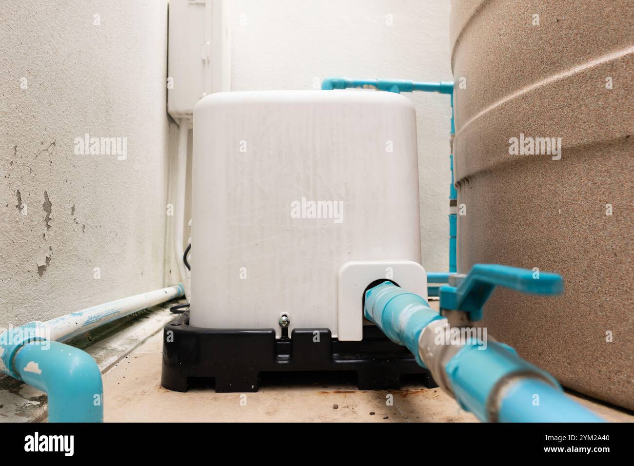 automatic water pump station outside the house Stock Photo - Alamy