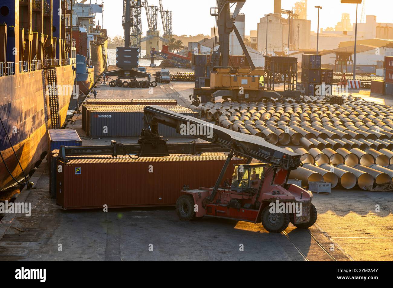 Bizerte, Tunisia - November 03, 2024: Loading containers onto a ship at ...