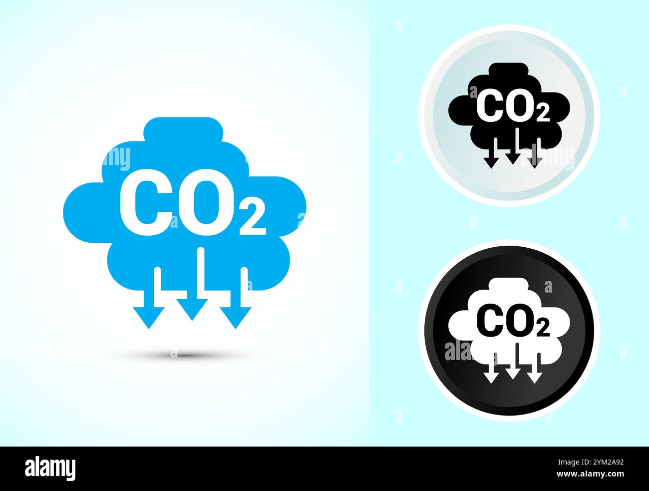 Carbon dioxide icon design illustration, Reduce co2 gas icon Stock ...