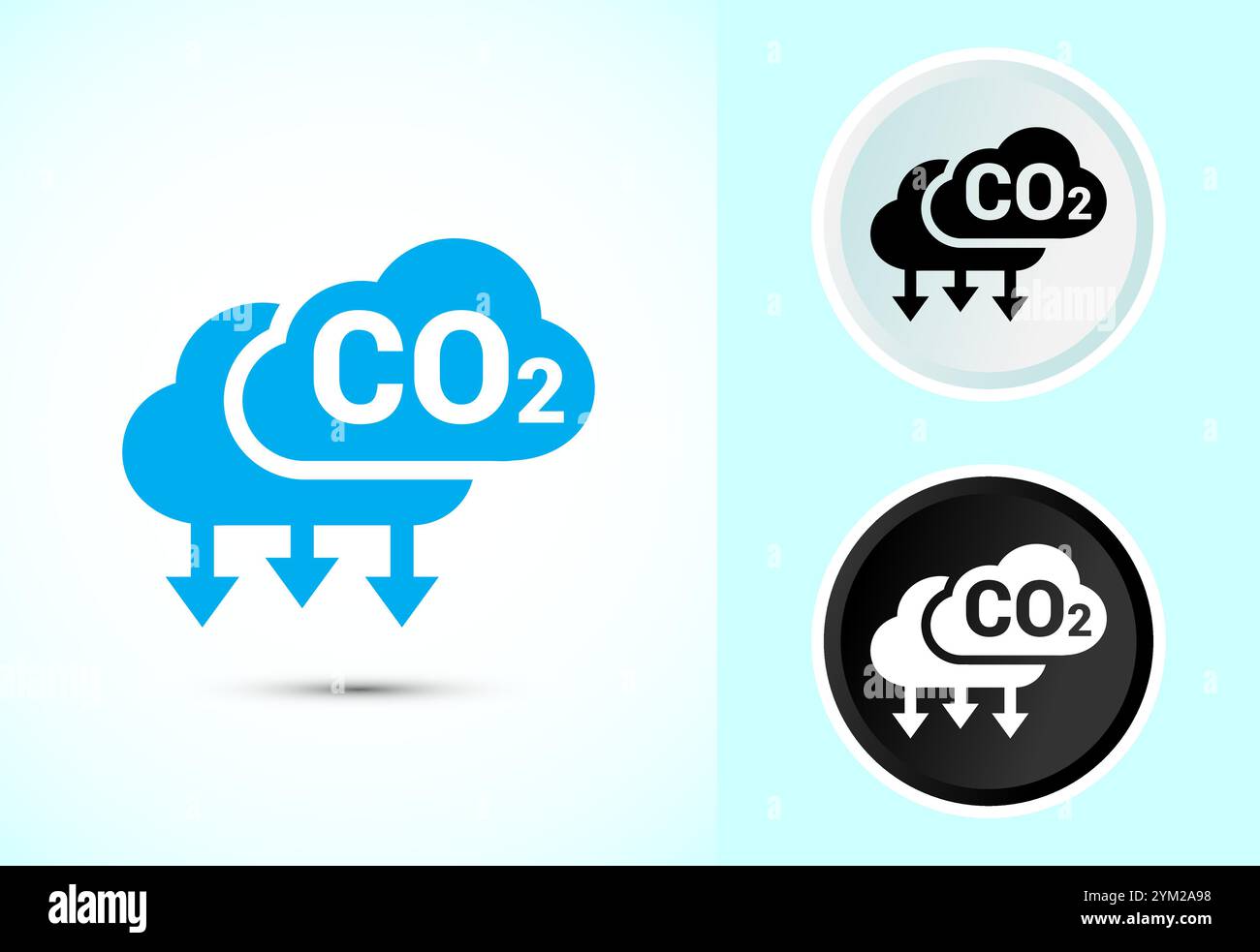 Carbon dioxide icon design illustration, Reduce co2 gas icon Stock ...