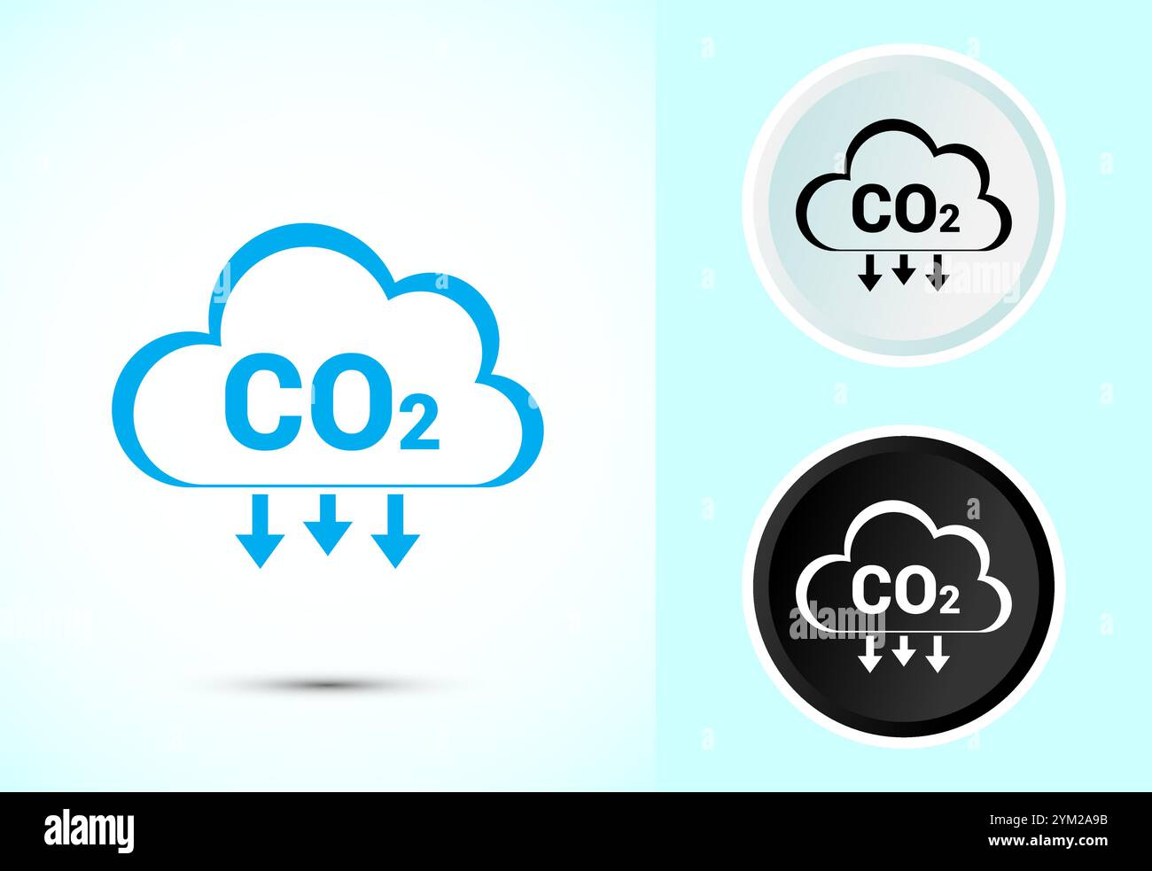 Carbon dioxide icon design illustration, Reduce co2 gas icon Stock ...