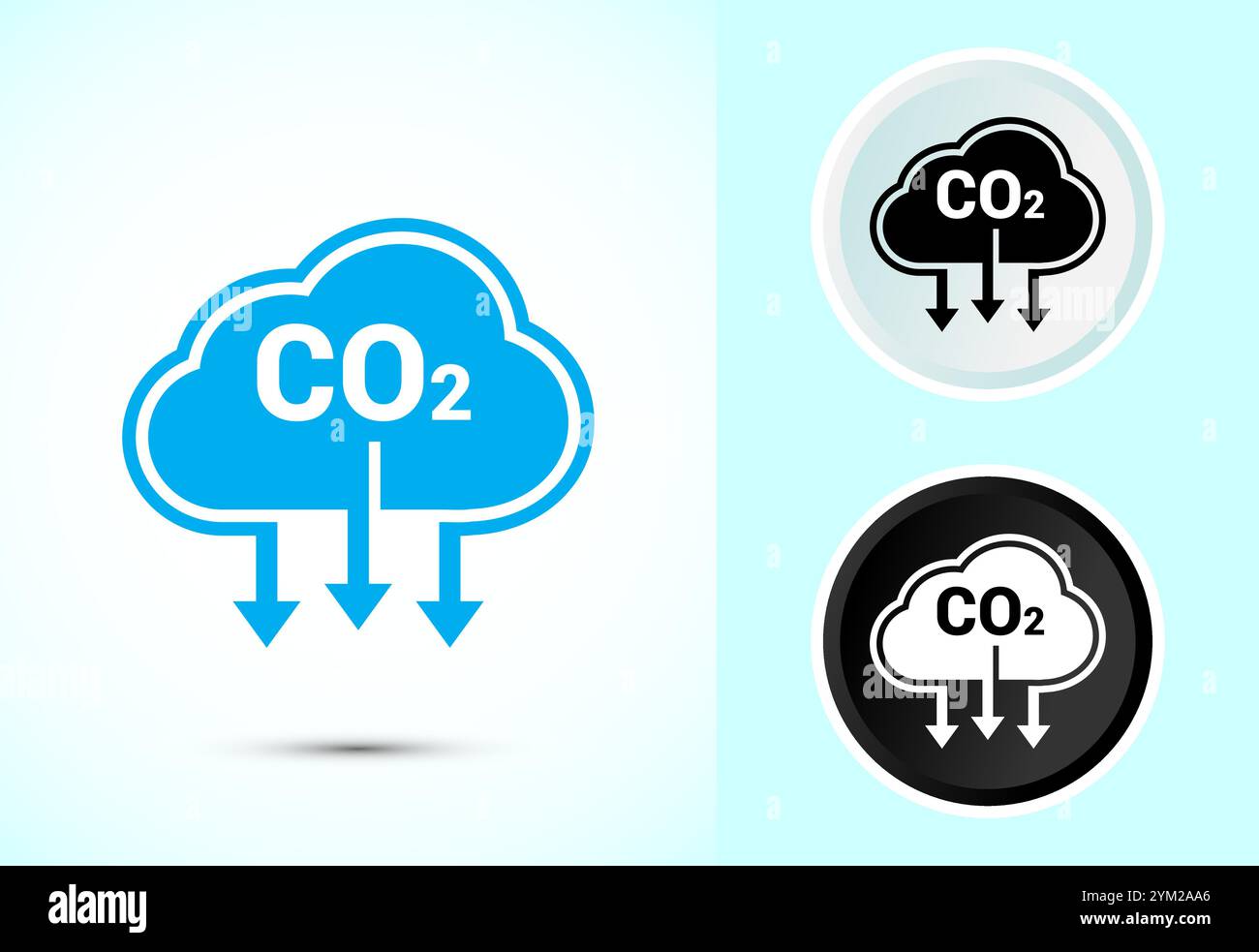 Carbon dioxide icon design illustration, Reduce co2 gas icon Stock ...