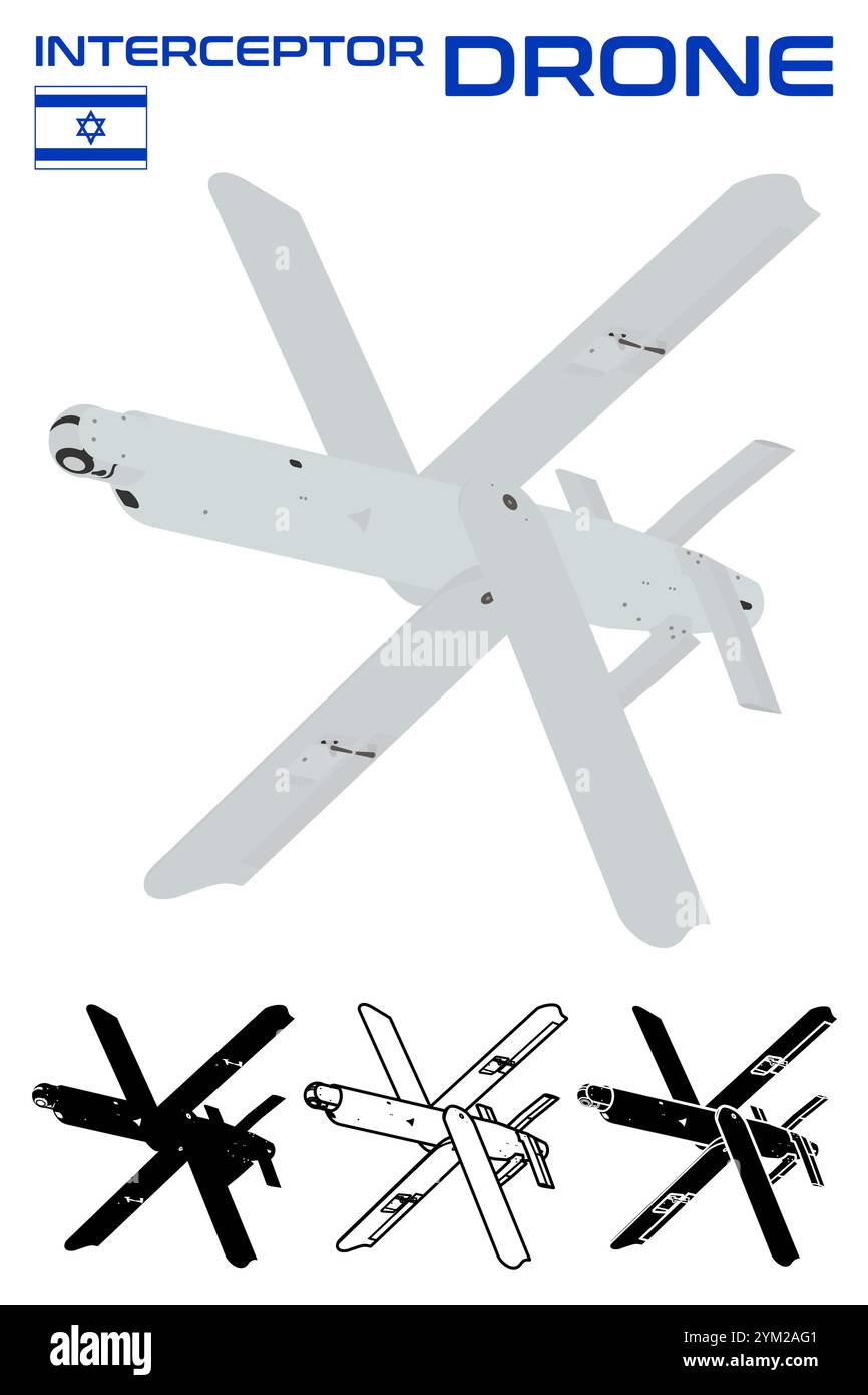 Military kamikaze drone UAV vector illustration Israel Stock Vector ...