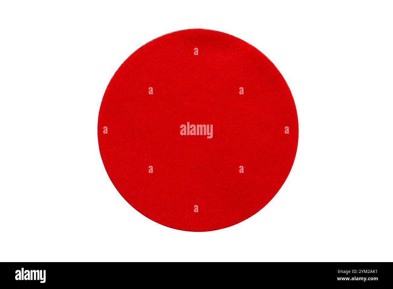 Blank red round adhesive paper sticker label isolated on white ...