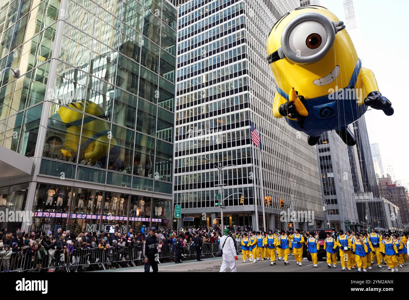 FILE - The Stuart the Minion balloon floats appears during the Macy's ...
