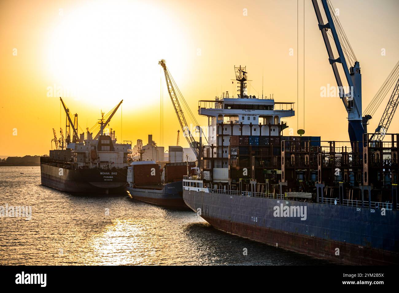 Bizerte, Tunisia - November 03, 2024: Loading containers onto a ship at ...