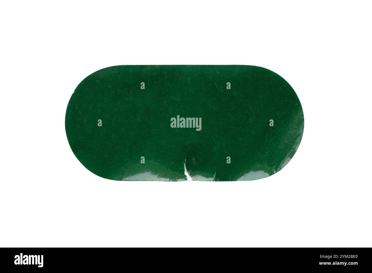 Blank green sticker label isolated on white background Stock Photo - Alamy