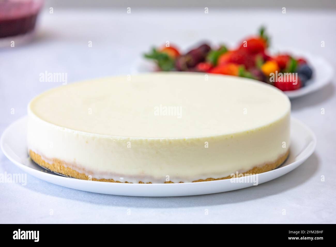 Traditional Christmas red fruit cheesecake with creative and luxurious ...